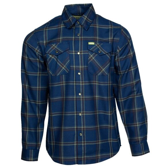 DIXXON | Shirts | Nwt Dixxon Force Military Blue Plaid Pearl Snap ...